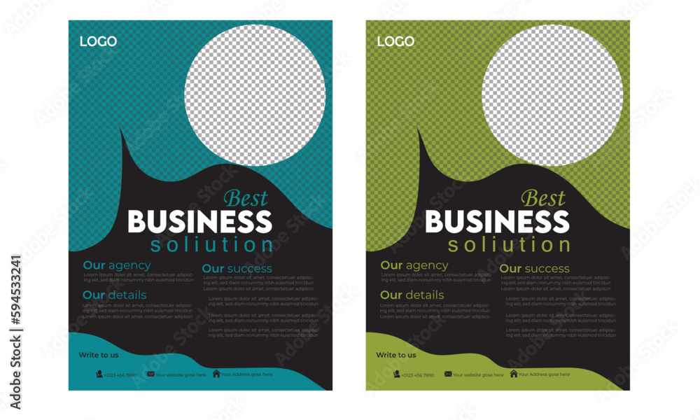 Vetor de Business flyer Design. Summer travel agency promotion template ...