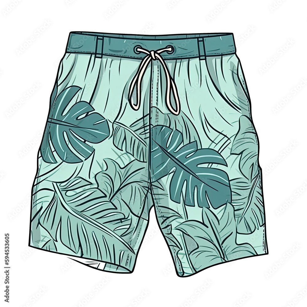 Bermuda Shorts In Cartoon Style Stiker On White Background On Isolated ...