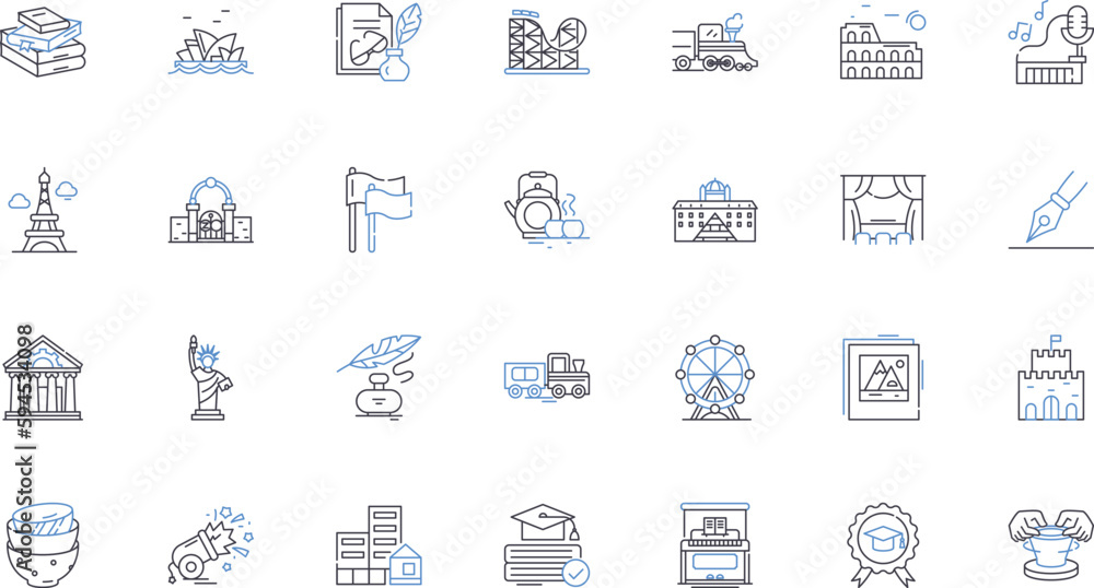 Past events line icons collection. Nostalgia, Memories, History ...