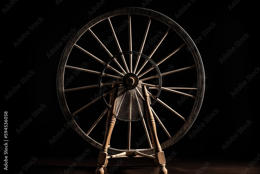 optical illusion of a spinning wheel, with spokes and rim visible ...