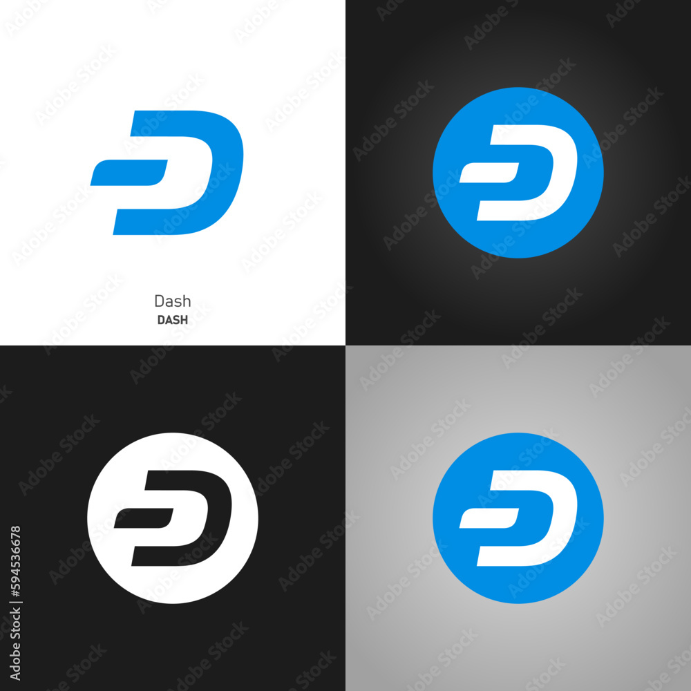 DASH token new symbol of the DeFi project. Cryptocurrency logo ...