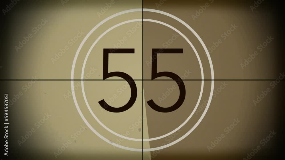 60 Seconds 1 Minute Vintage Film Countdown On Faded Brown Grunge