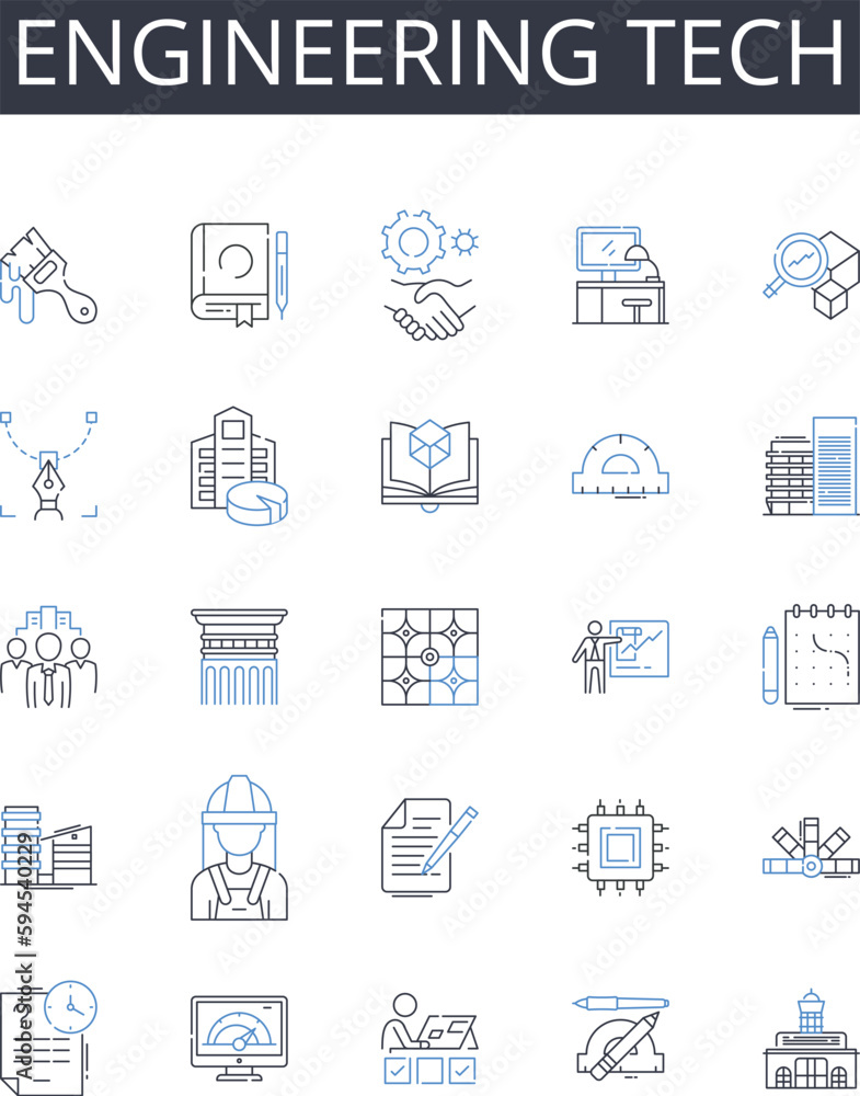 Engineering tech line icons collection. Accounting finance, Biology ...
