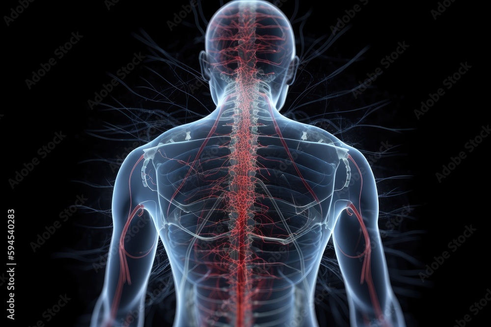 stem cell therapy for spinal cord injury patient, with view of neurons ...