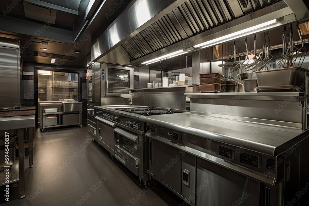 restaurant kitchen with high-tech cooking equipment, including sous ...