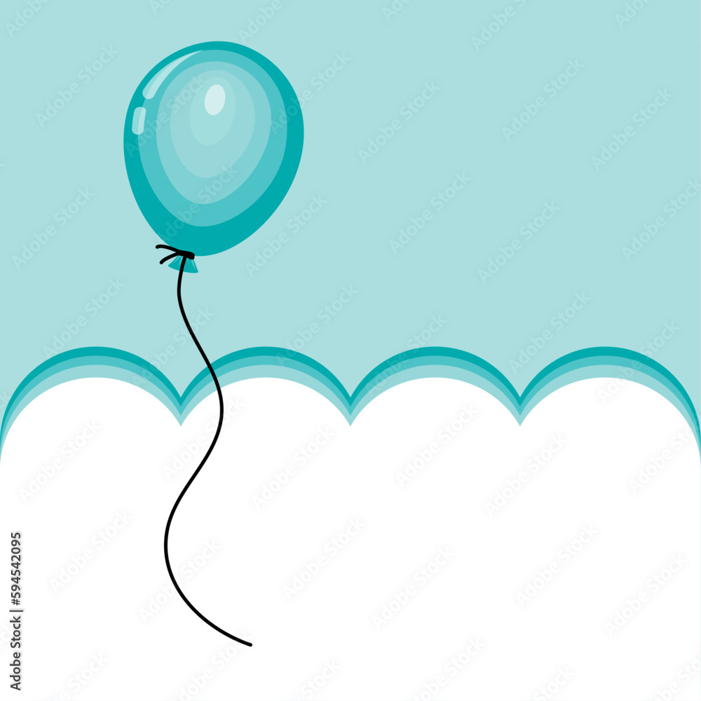 vector cartoon balloon floating in the sky graphic illustration ...
