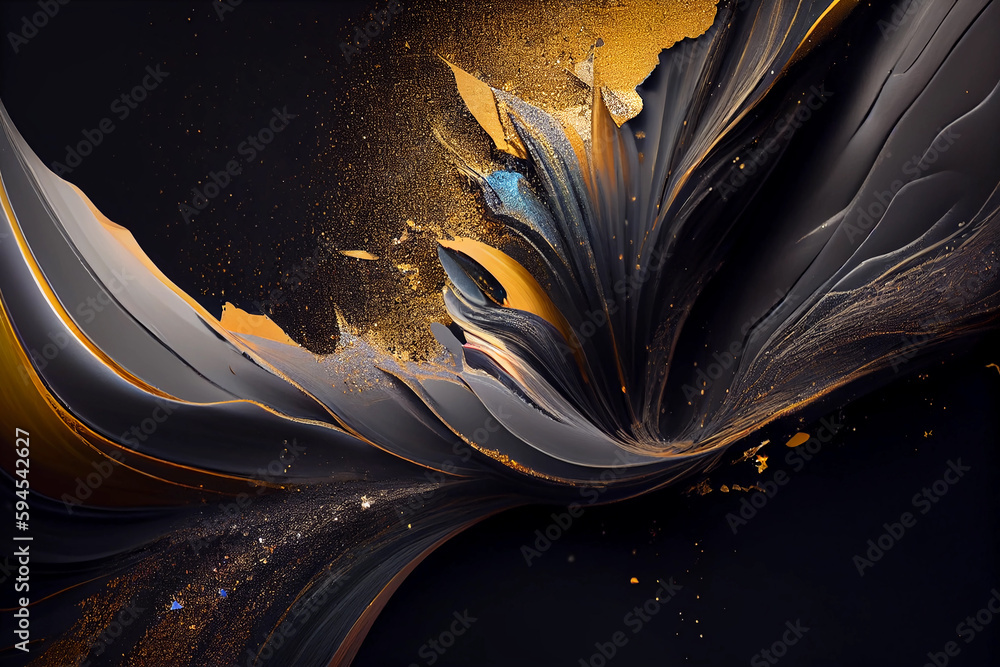 Abstract black and gold explosion background. Aspect ratio 3:2 ...