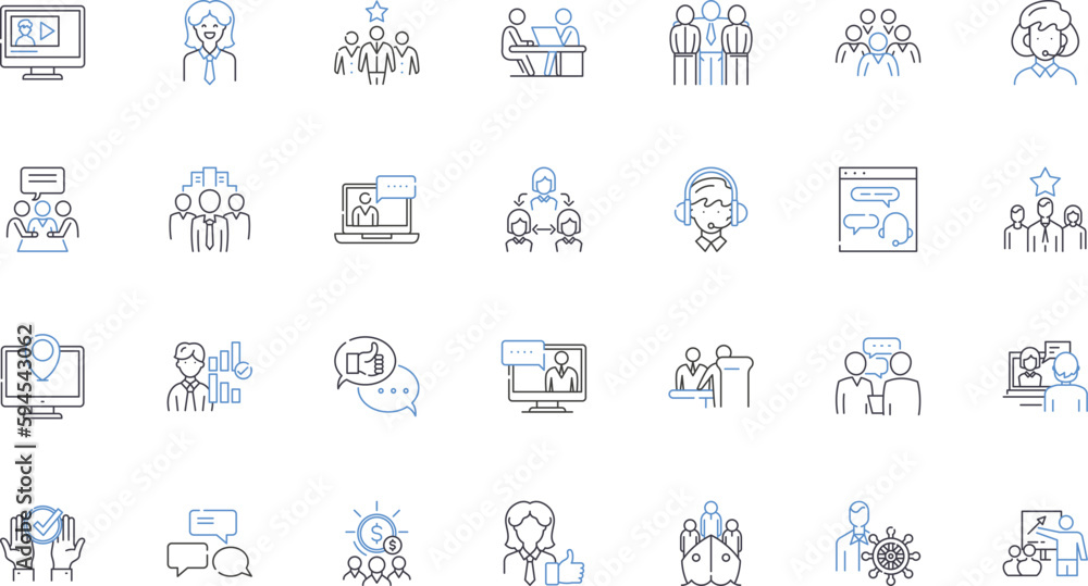 Customer advocacy line icons collection. Loyalty, Advocacy ...
