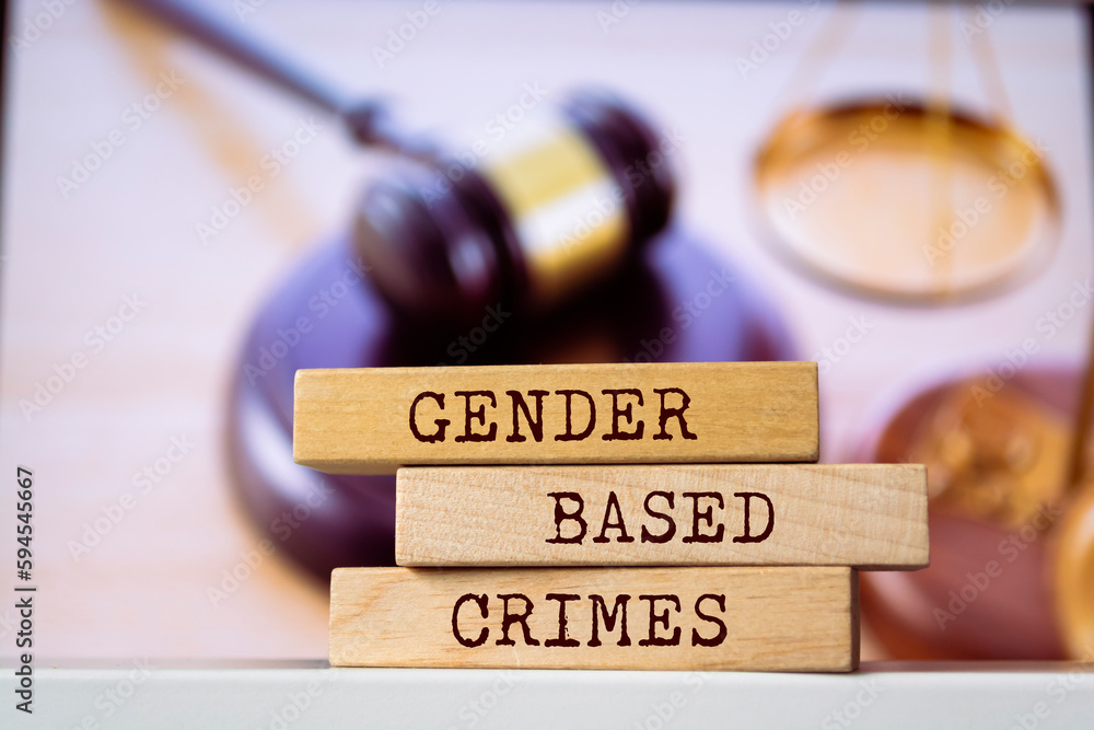 Wooden blocks with words 'GENDER-BASED CRIMES'. Legal concept Stock ...