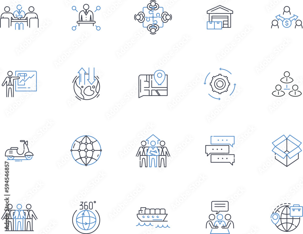 Circulation line icons collection. Flow, Heart, Blood, Oxygen, Pressure ...