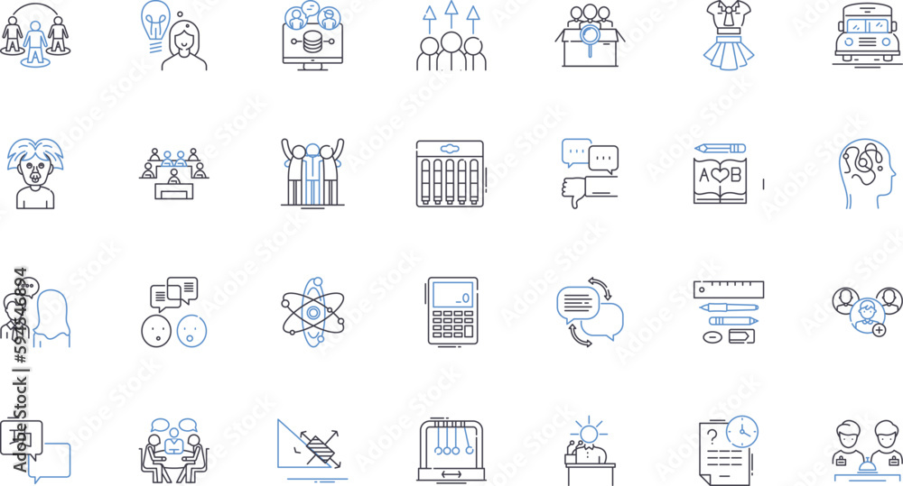 Study program line icons collection. Academic, Courses, Diploma, Degree ...