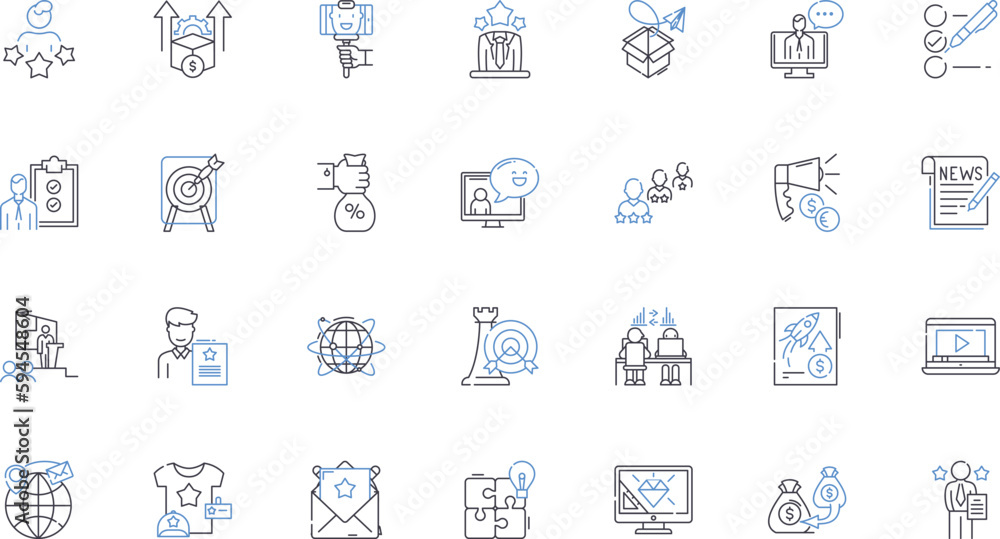 Advocacy line icons collection. Empowerment, Education, Justice ...