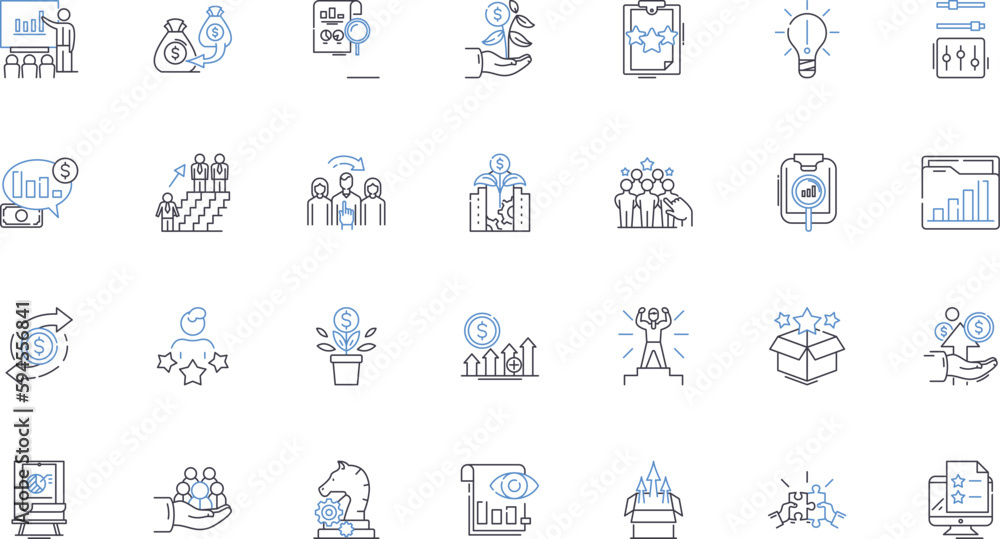 Impactfulness line icons collection. Significance, Effectiveness ...