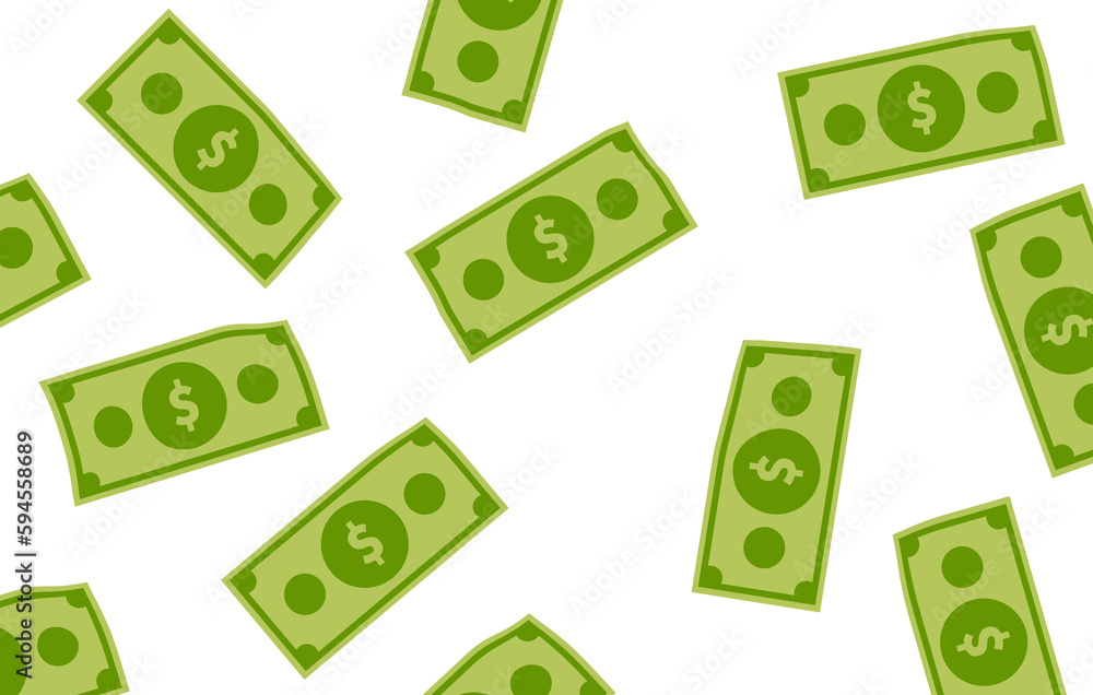 Seamless money falling on transparent background. Seamless cash and ...