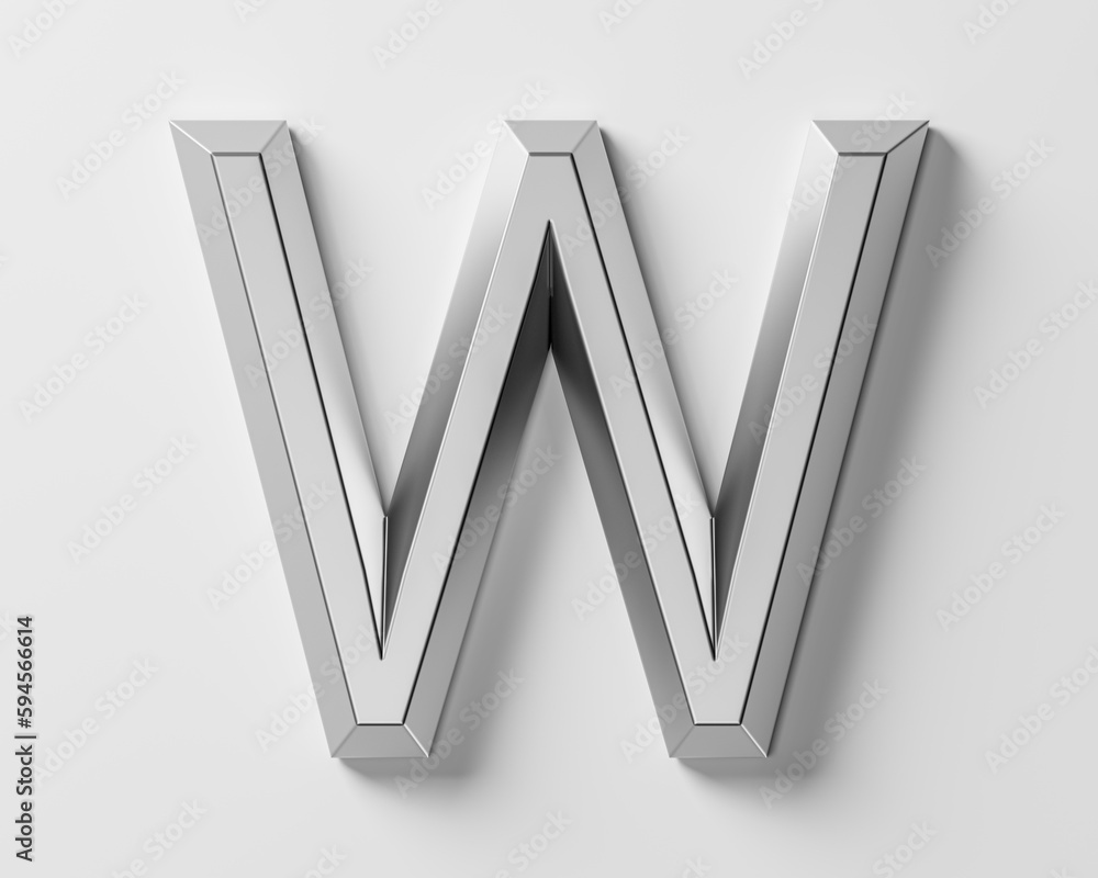 Letters made of metal. 3d illustration of iron alphabet isolated on ...