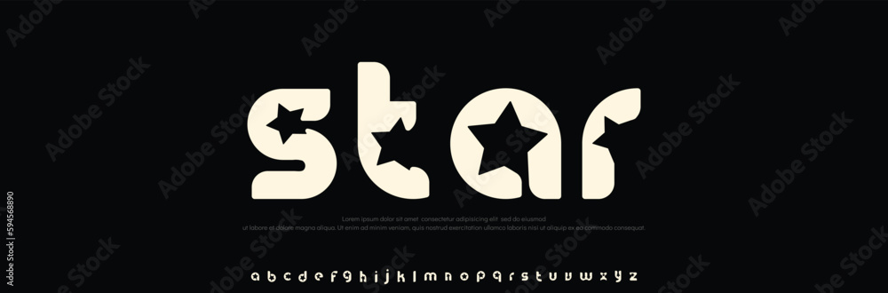 Star Vintage alphabet with stars for movie theater retro movie industry ...