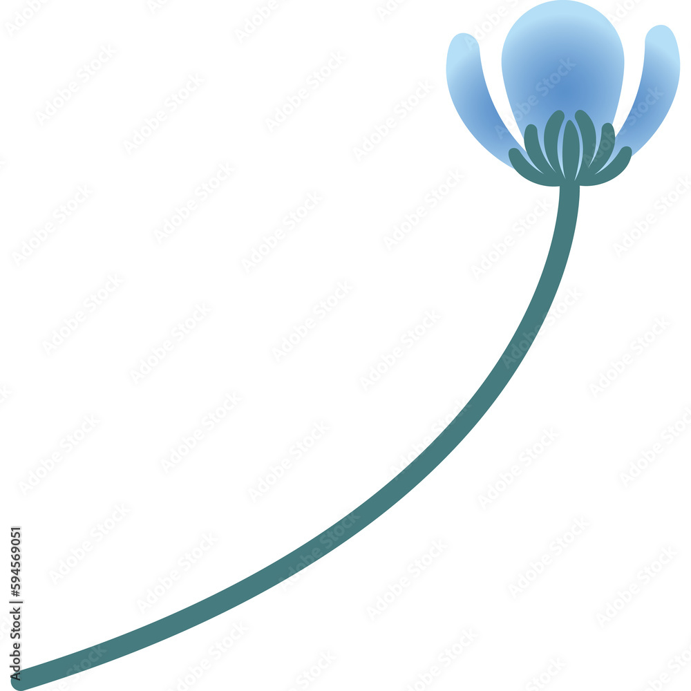 gradient flower illustration, beautiful flowers, blue flower, png ...