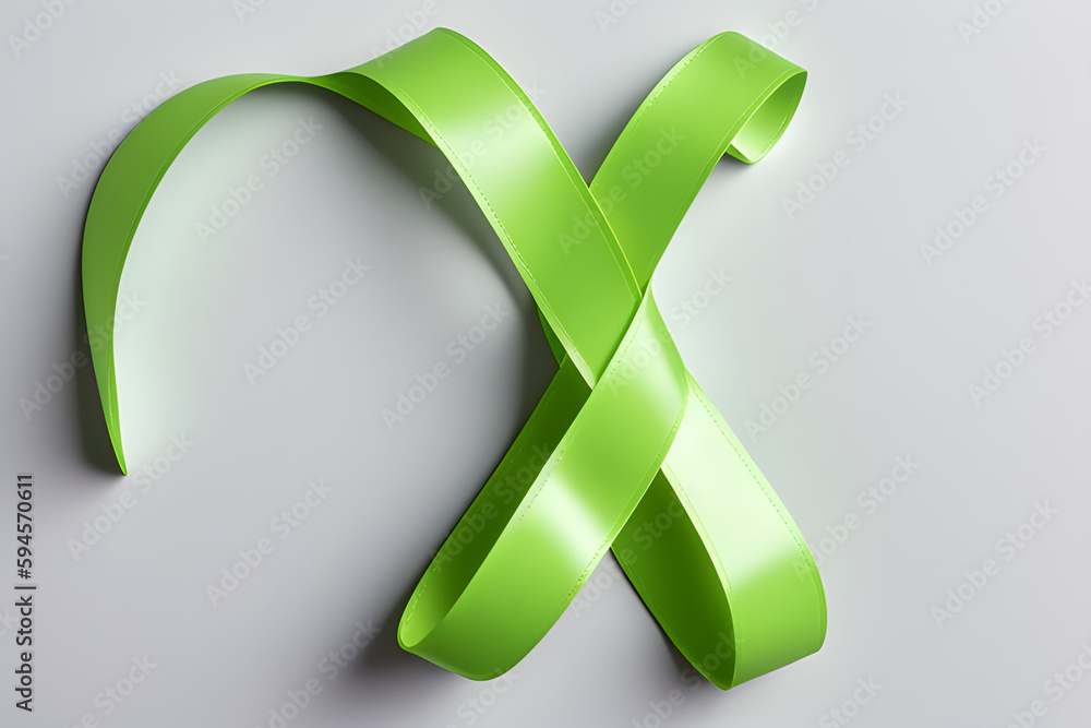 Green ribbon for gallbladder and bile duct cancer awareness month in ...