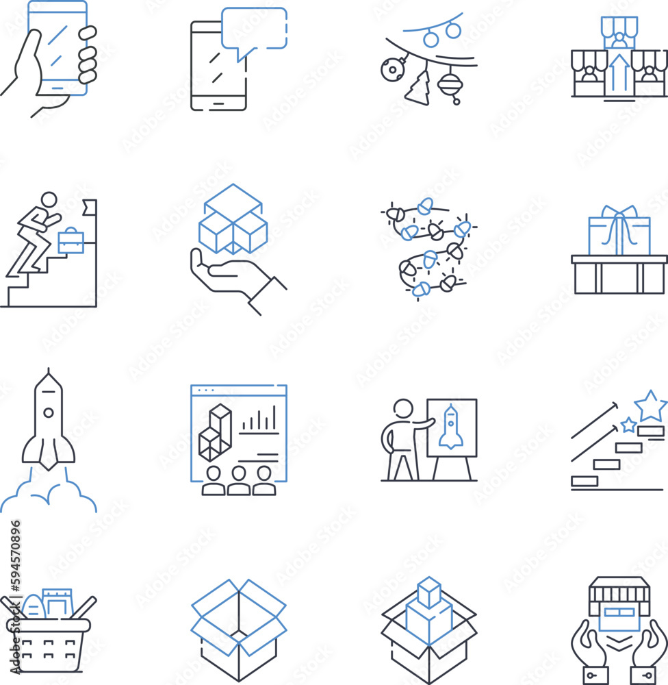 Vecteur Stock Borough line icons collection. Diversity, Community ...