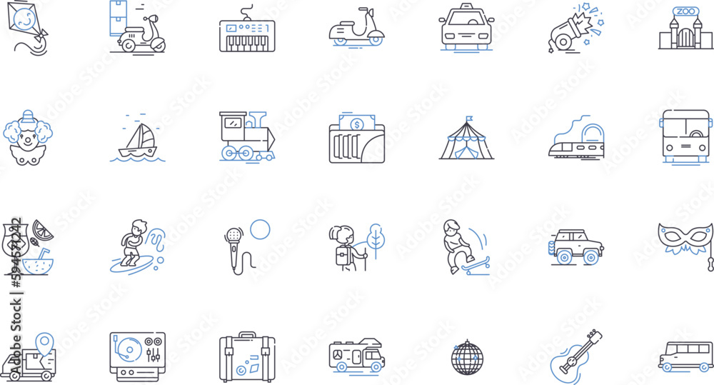 Roaming line icons collection. International, Nerk, Data, Plans ...