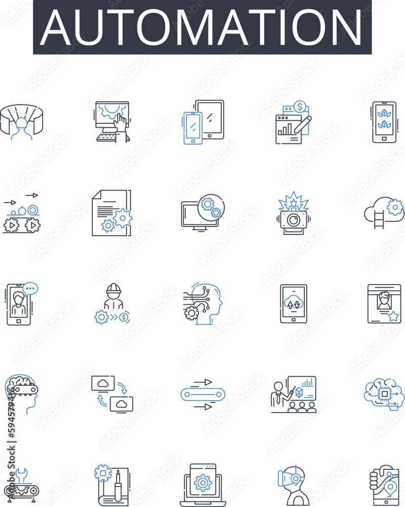 Automation line icons collection. Mechanization, Innovation ... Automation line icons collection. Mechanization, Innovation ...