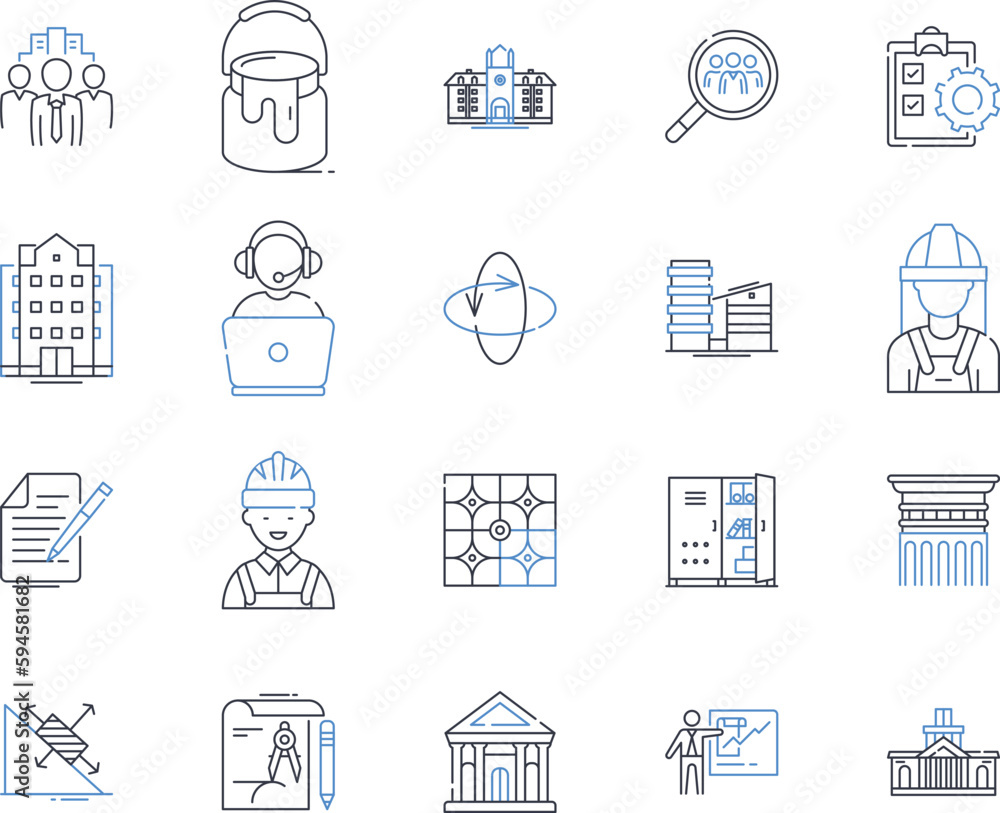 Human resources staffing line icons collection. Recruitment, Talent ...