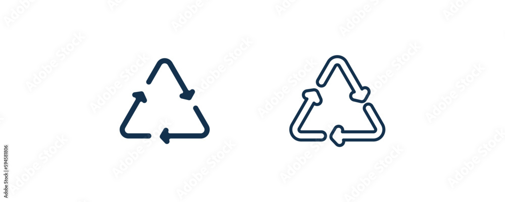 recycable icon. Outline and filled recycable icon from user interface ...