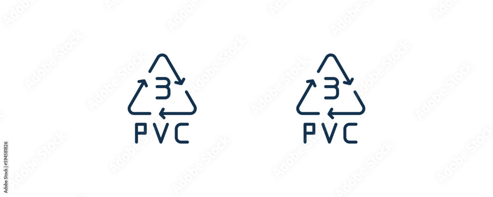 3 pvc icon. Outline and filled 3 pvc icon from user interface ...