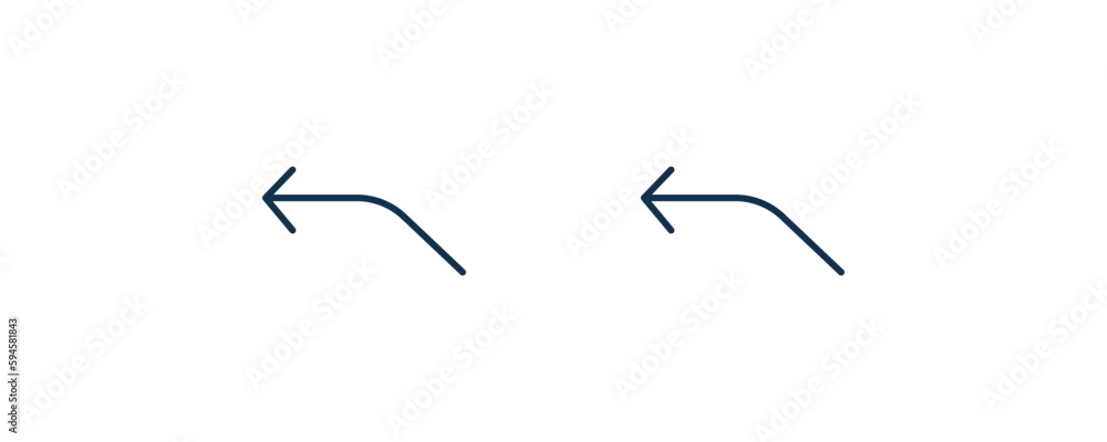 curve left arrow icon. Outline and filled curve left arrow icon from ...