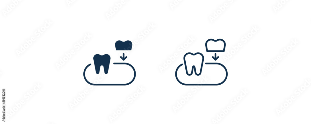 partial denture icon. Outline and filled partial denture icon from ...