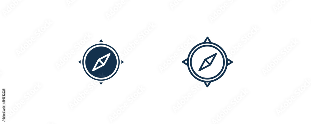 cardinal points icon. Outline and filled cardinal points icon from ...