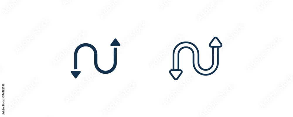 bending icon. Outline and filled bending icon from user interface ...