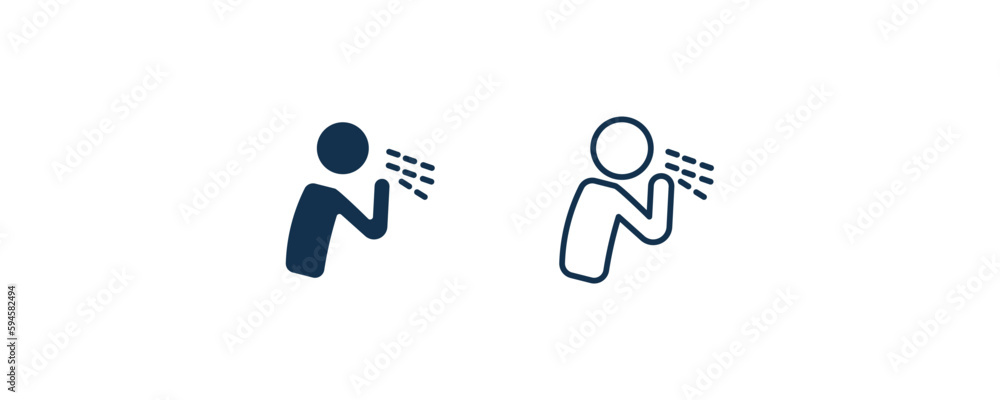 cough icon. Outline and filled cough icon from people and relation ...