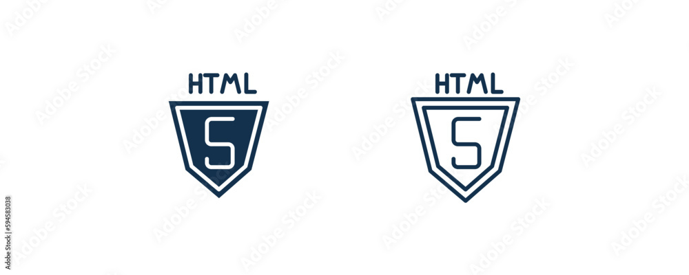 html5 icon. Outline and filled html5 icon from information technology ...