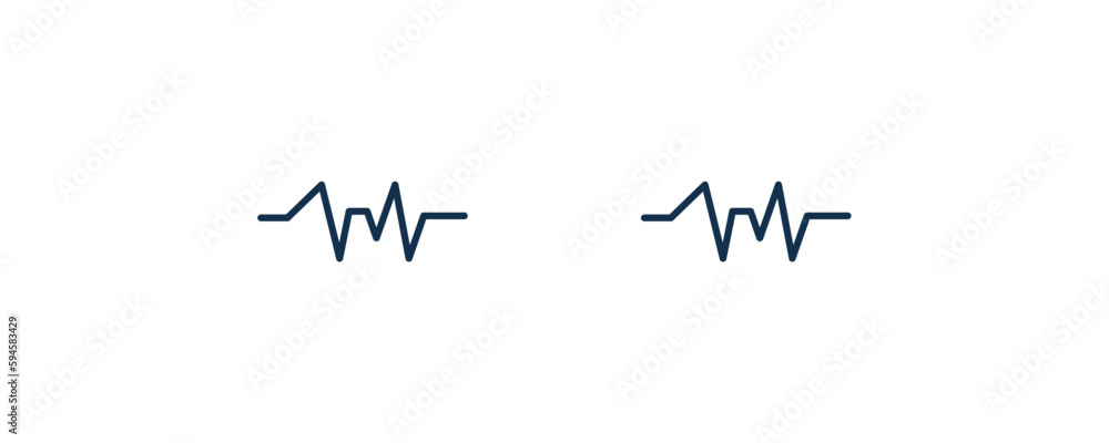pulse line icon. Outline and filled pulse line icon from medical and ...