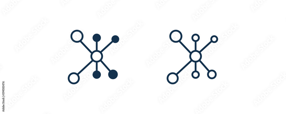 cells in a circle icon. Outline and filled cells in a circle icon from ...