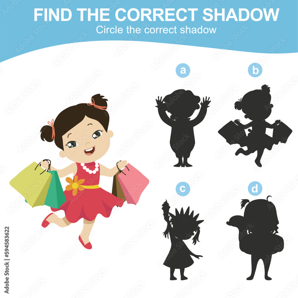 Summer theme find the correct shadow for kids. Find the shadow of a ...