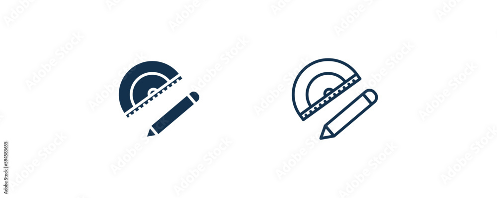 study tools icon. Outline and filled study tools icon from distance ...