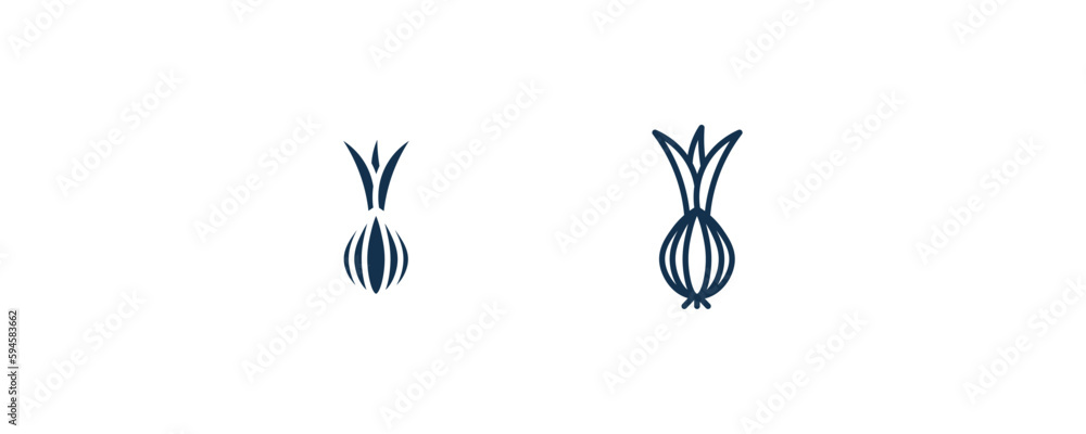 onion icon. Outline and filled onion icon from vegetables and fruits ...