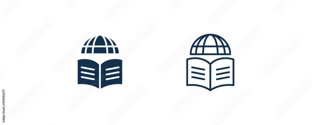 global learning icon. Outline and filled global learning icon from ...