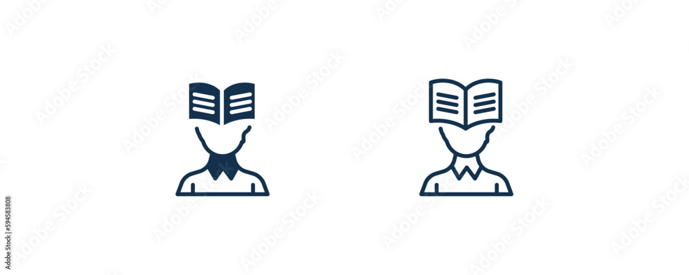 self-learning icon. Outline and filled self-learning icon from distance ...