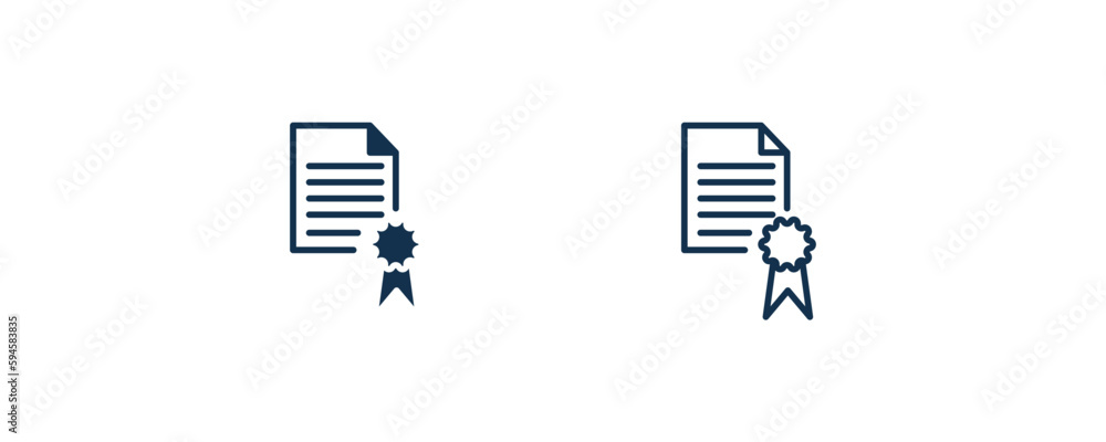 qualification icon. Outline and filled qualification icon from distance ...