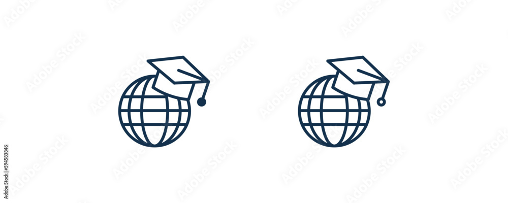 international icon. Outline and filled international icon from distance ...