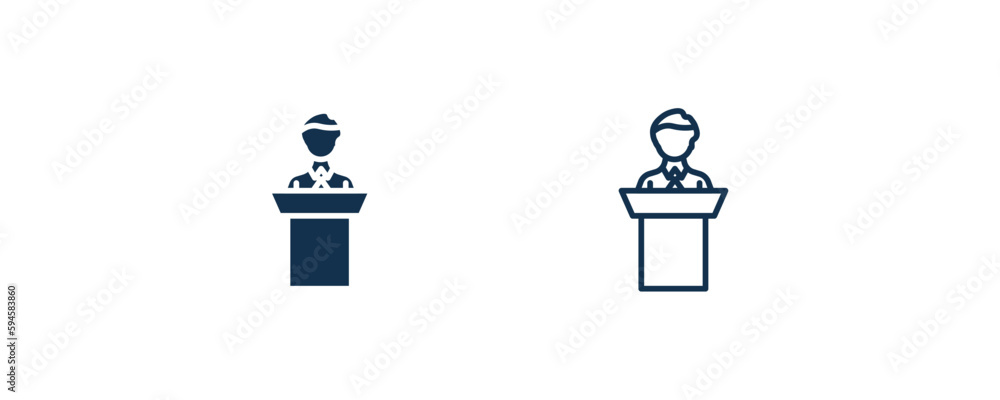 lecture icon. Outline and filled lecture icon from distance learning ...
