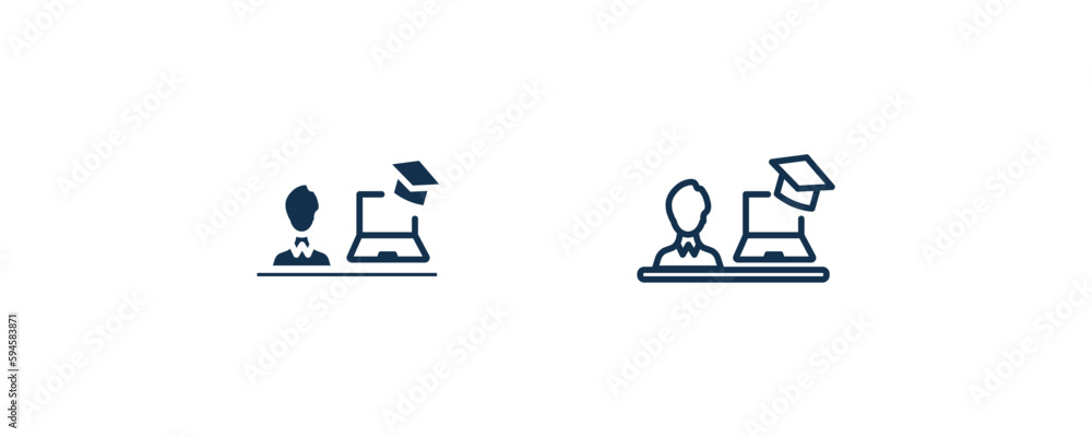 instructor icon. Outline and filled instructor icon from distance ...