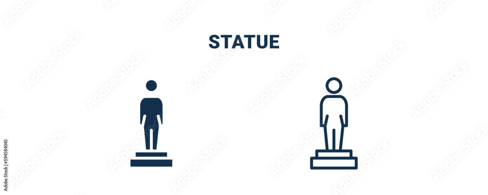 statue icon. Outline and filled statue icon from museum and exhibition ...