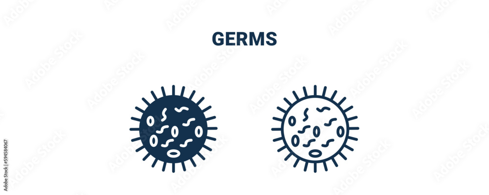germs icon. Outline and filled germs icon from medical collection. Line ...