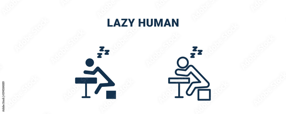 lazy human icon. Outline and filled lazy human icon from feeling and ...