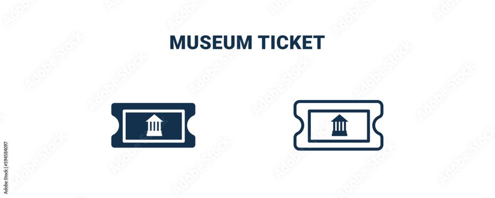 museum ticket icon. Outline and filled museum ticket icon from museum ...