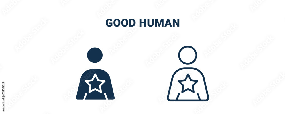 good human icon. Outline and filled good human icon from feeling and ...